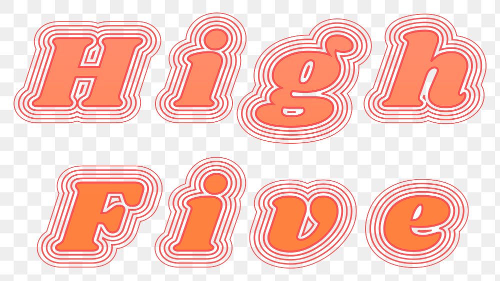 High five png retro font | Free PNG Sticker - rawpixel