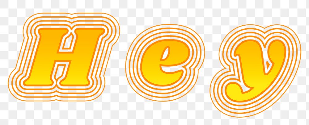 Hey png retro font typography | Free PNG Sticker - rawpixel