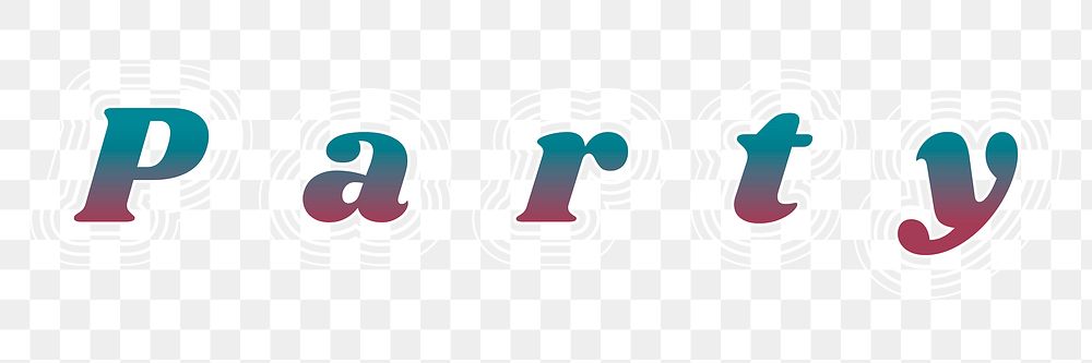 Party png retro font typography | Free PNG Sticker - rawpixel