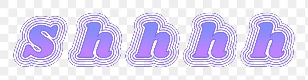 Shhhh png retro font typography | Free PNG Sticker - rawpixel