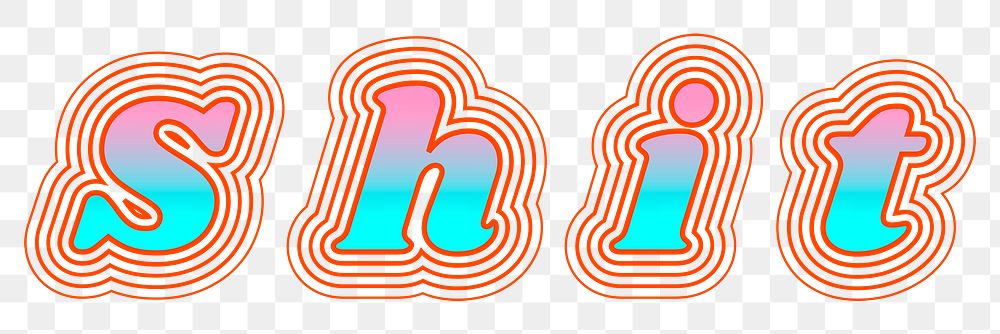 Shit png retro font typography | Free PNG Sticker - rawpixel