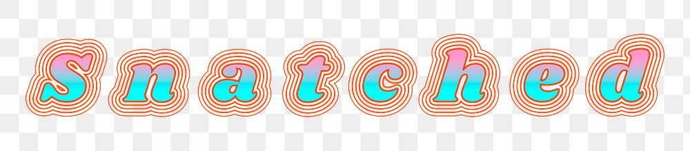 Snatched png retro font typography | Free PNG Sticker - rawpixel