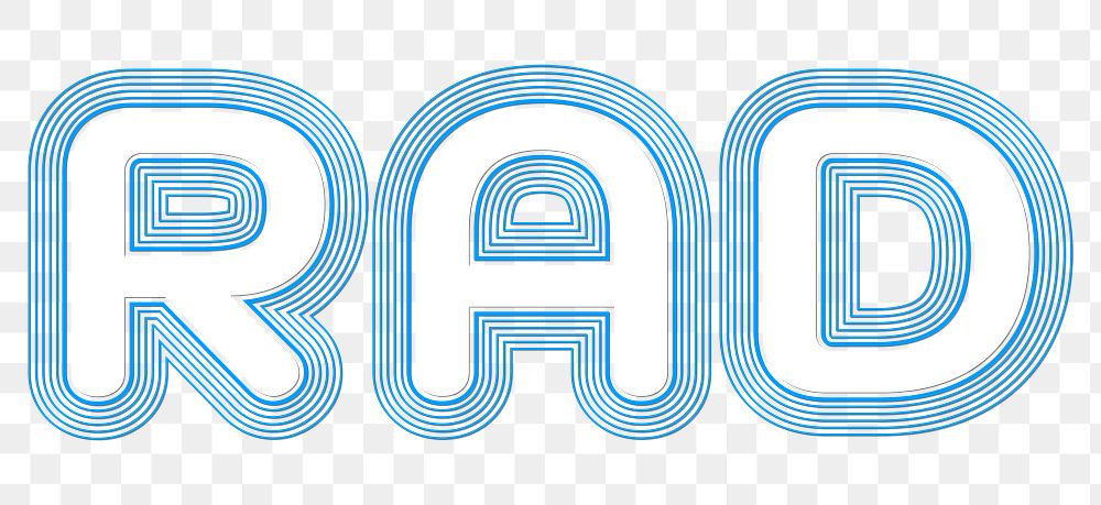 Transparent rad offset stroke lettering | Free PNG Sticker - rawpixel