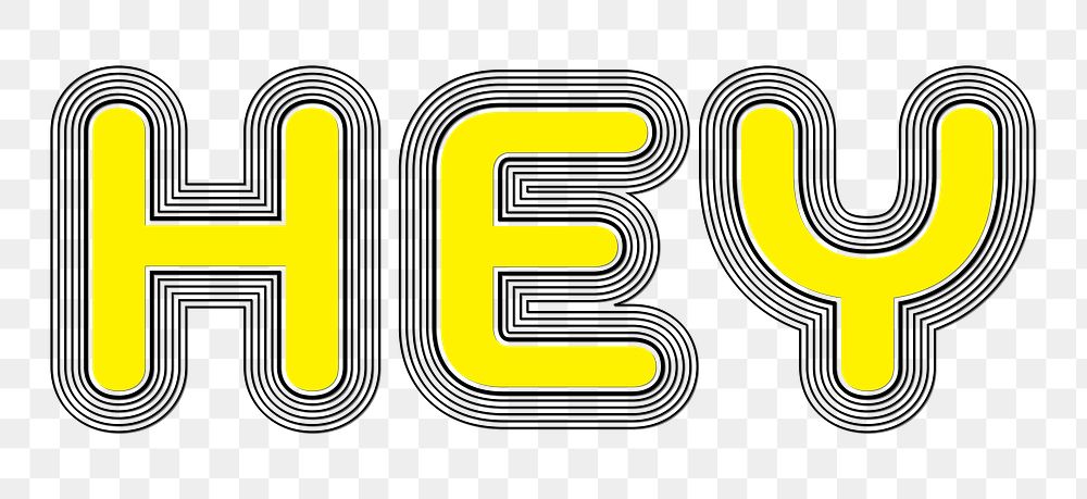 Hey png typography offset stroke | Free PNG Sticker - rawpixel