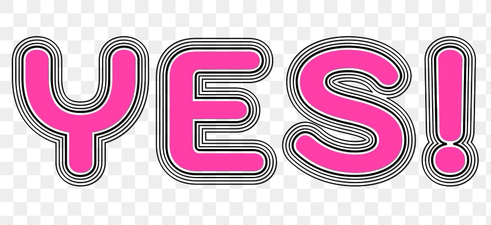 Transparent yes ripple word art | Free PNG Sticker - rawpixel