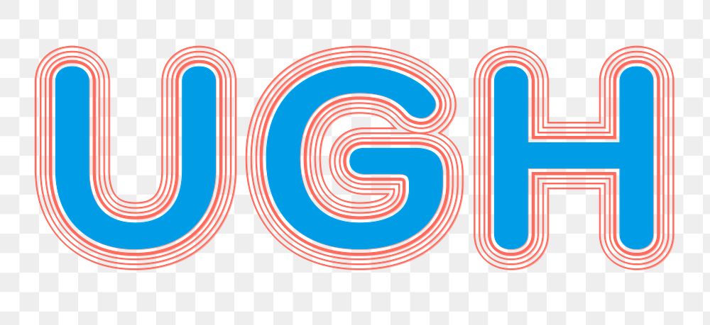 Transparent ugh offset strokes typography | Free PNG Sticker - rawpixel