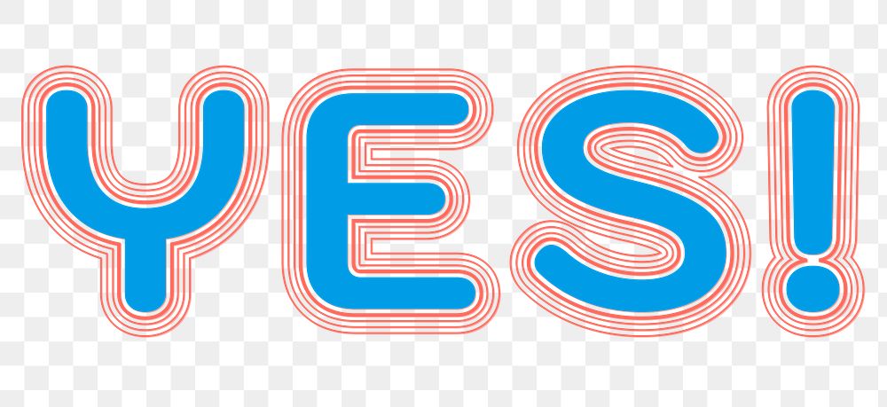 Transparent yes ripple word art | Free PNG Sticker - rawpixel