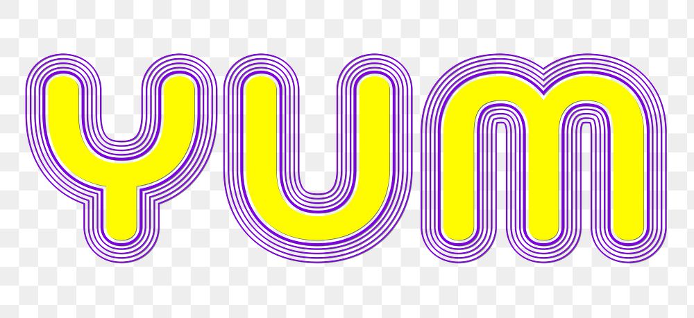 Yum transparent offset stroke word | Free PNG Sticker - rawpixel