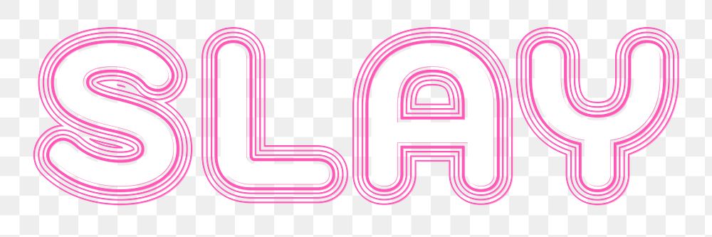 Slay offset stroke letters png | Free PNG Sticker - rawpixel