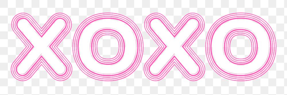 Offset stroke xoxo word art | Free PNG Sticker - rawpixel