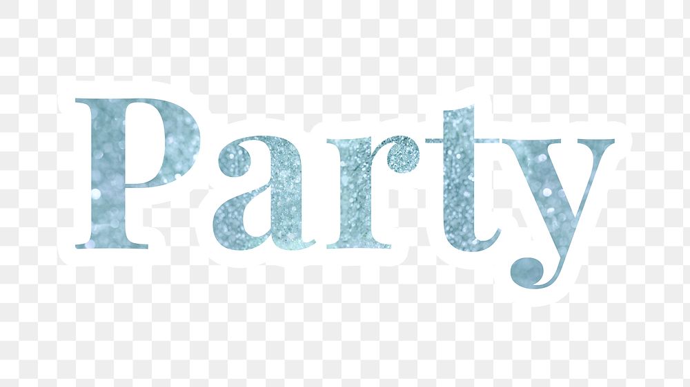 Party glitter typography sticker with a white | Free PNG Sticker - rawpixel