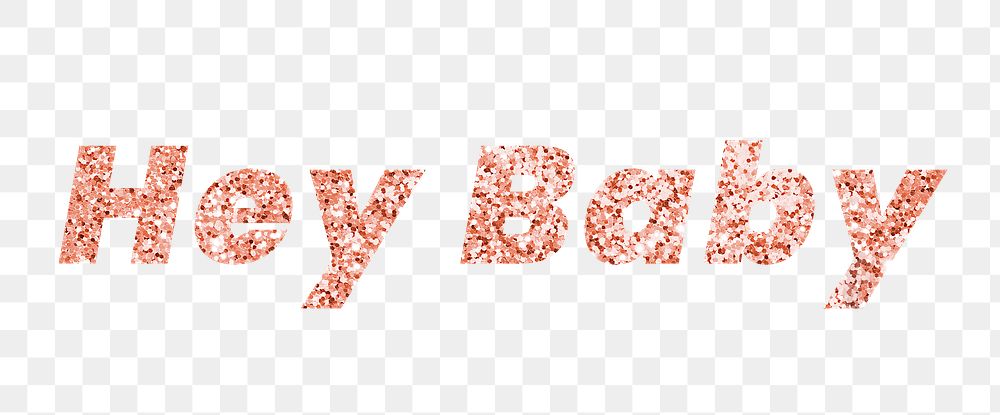 Glittery hey baby typography design | Free PNG Sticker - rawpixel
