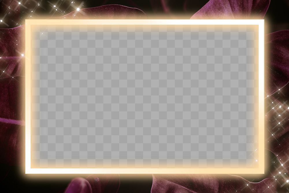 Neon rectangle border frame png | Free PNG - rawpixel