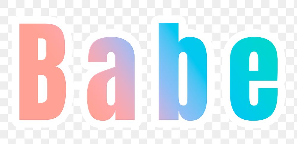 Babe png sticker gradient typography | Free PNG Sticker - rawpixel