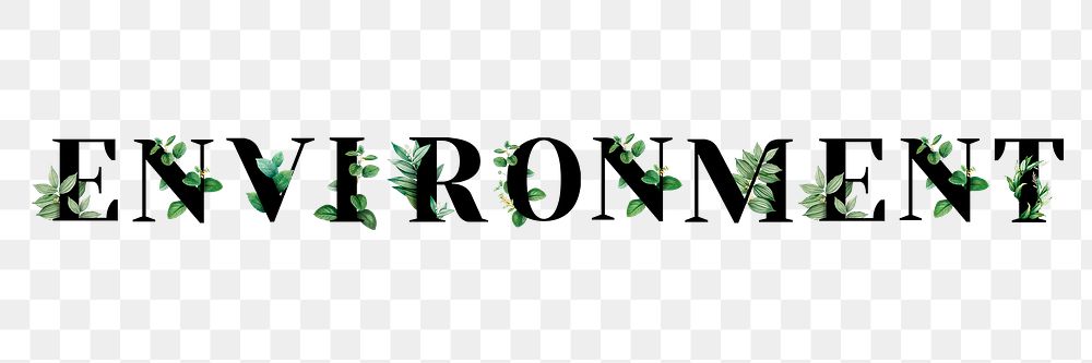 Botanical ENVIRONMENT png word typography | Premium PNG Sticker - rawpixel