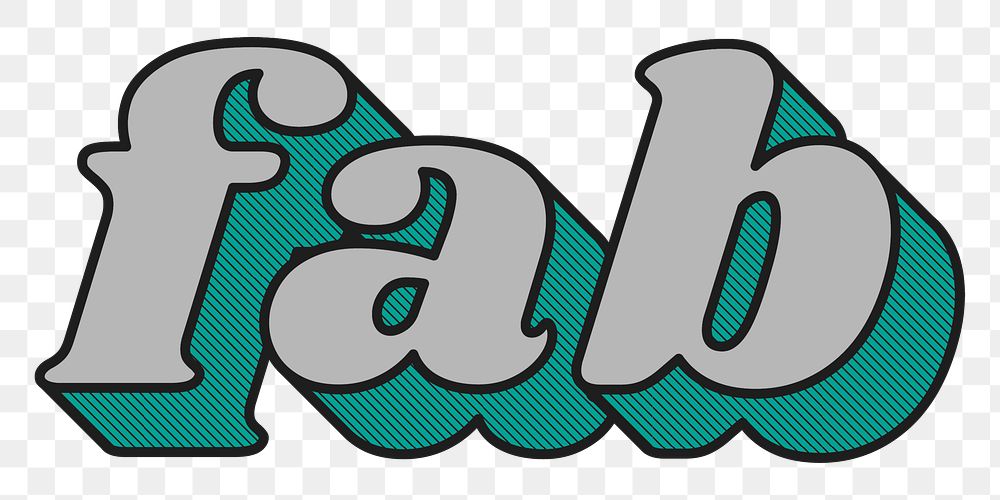 Retro fab word png bold | Free PNG Sticker - rawpixel
