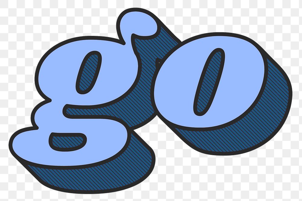 Go png retro 3D effect | Free PNG Sticker - rawpixel