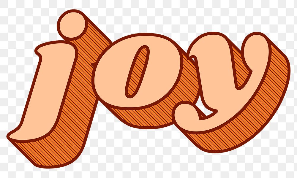 Retro joy png bold font | Free PNG Sticker - rawpixel