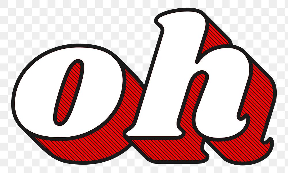 Oh png retro 3D effect | Free PNG Sticker - rawpixel