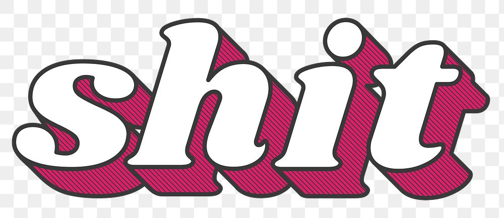 Shit word png retro shadow | Free PNG Sticker - rawpixel