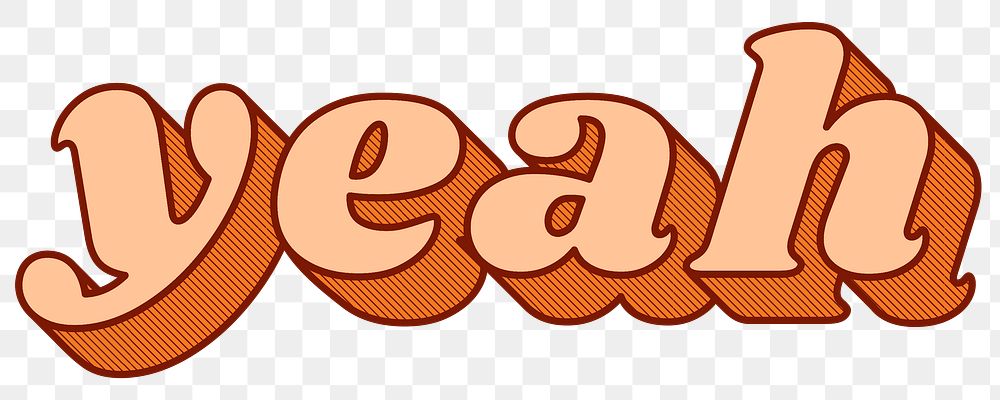 Retro yeah text png word | Free PNG Sticker - rawpixel