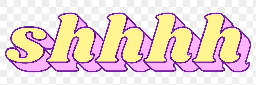 Shhhh word png retro typography | Free PNG Sticker - rawpixel