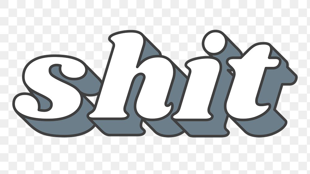 Shit word png retro typography | Free PNG Sticker - rawpixel