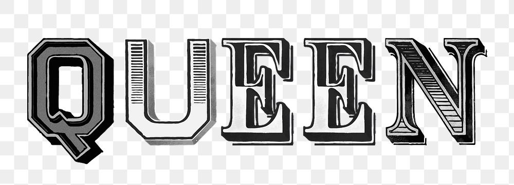 Queen text retro graphic png | Free PNG Sticker - rawpixel