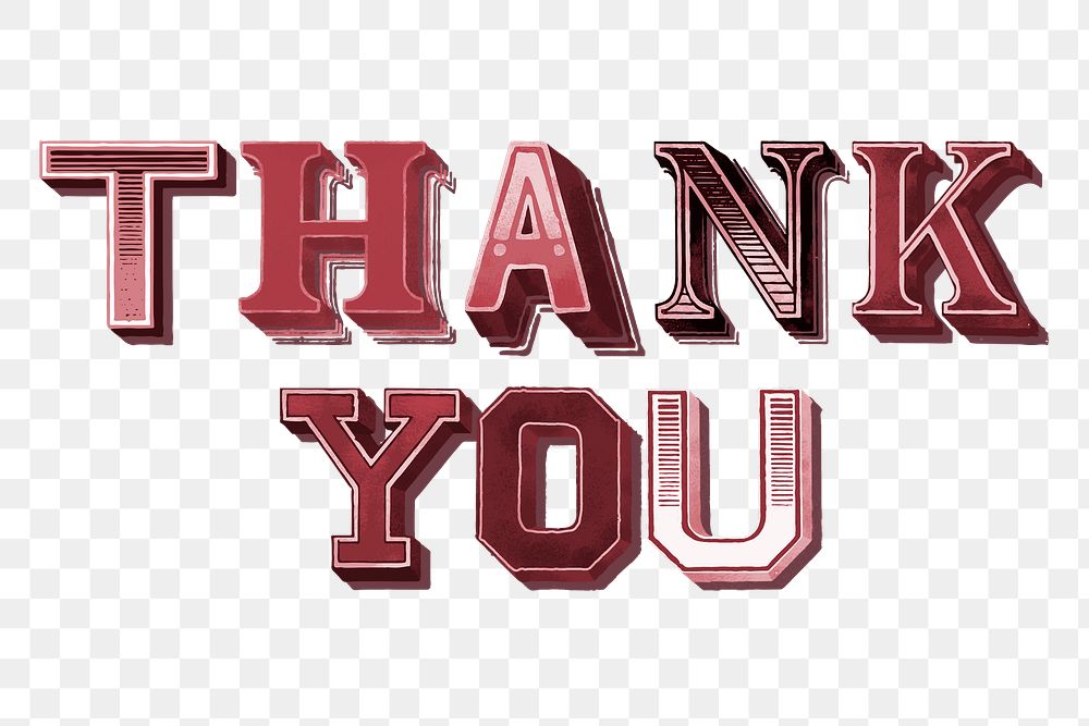 3D lettering png thank you | Free PNG Sticker - rawpixel