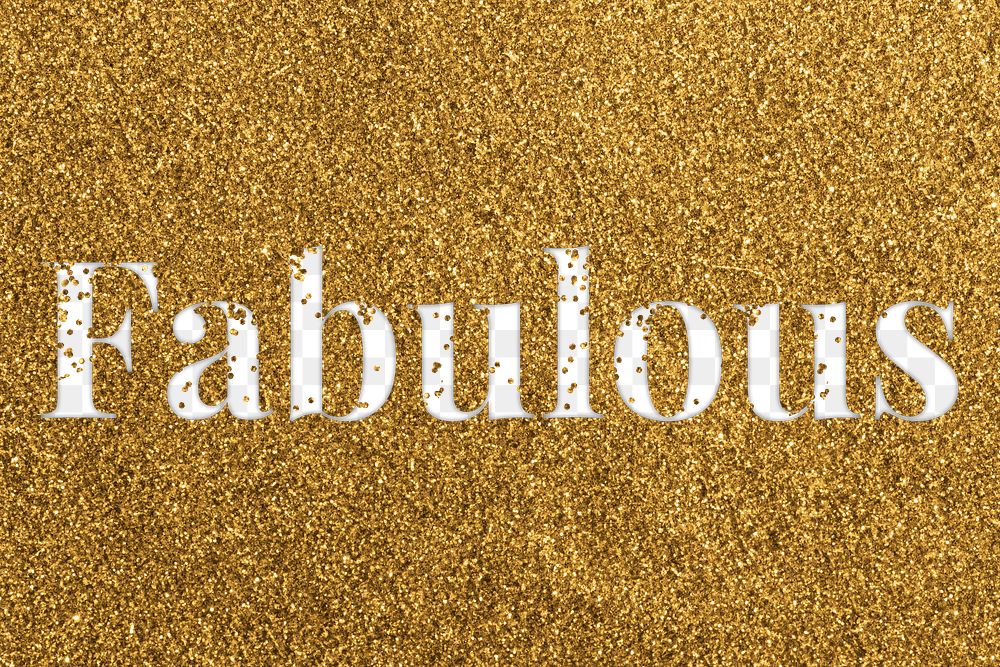 Glittery fabulous text typography word | Free PNG - rawpixel