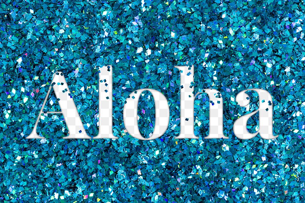 Glittery aloha greeting png typography | Free PNG - rawpixel