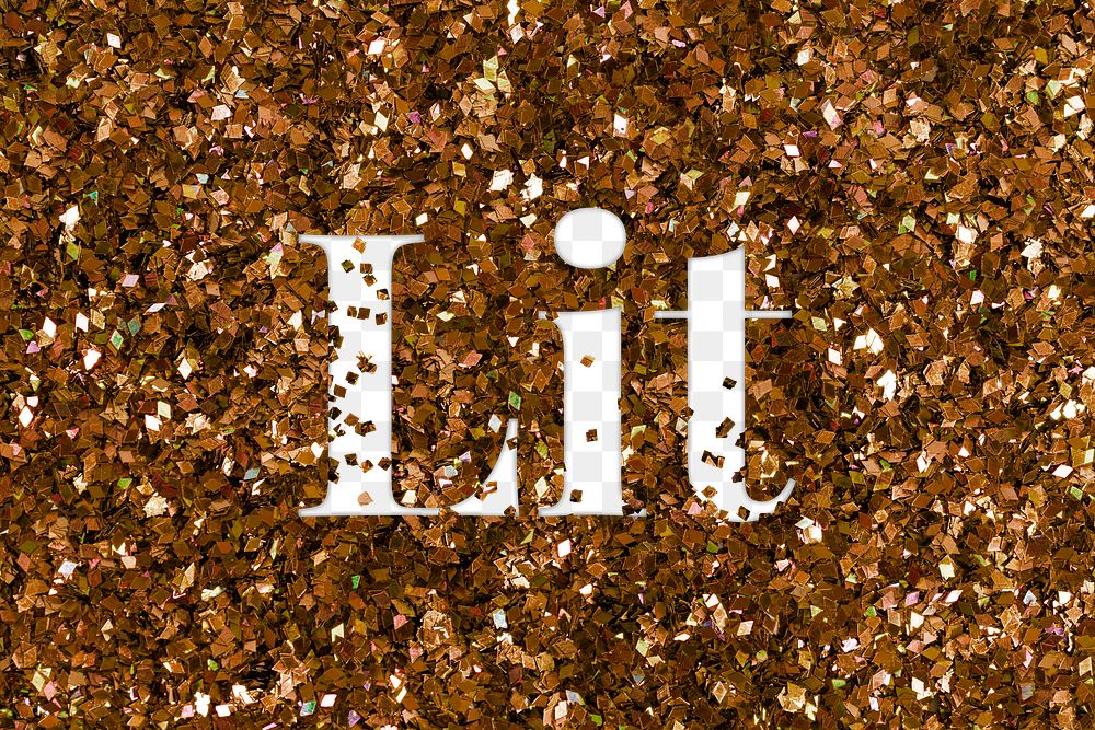 Glittery lit text png typography | Free PNG - rawpixel