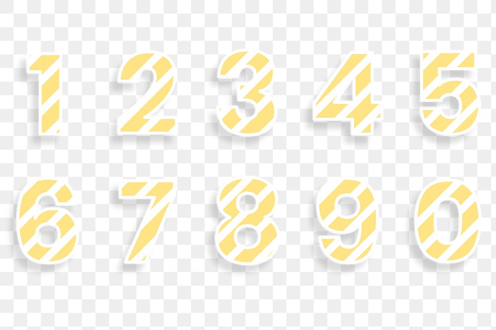 Number set typography sticker png | Free PNG - rawpixel