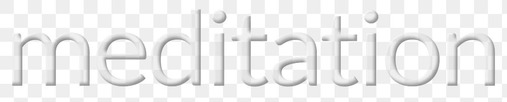 Meditation embossed png font typography | Free PNG Sticker - rawpixel