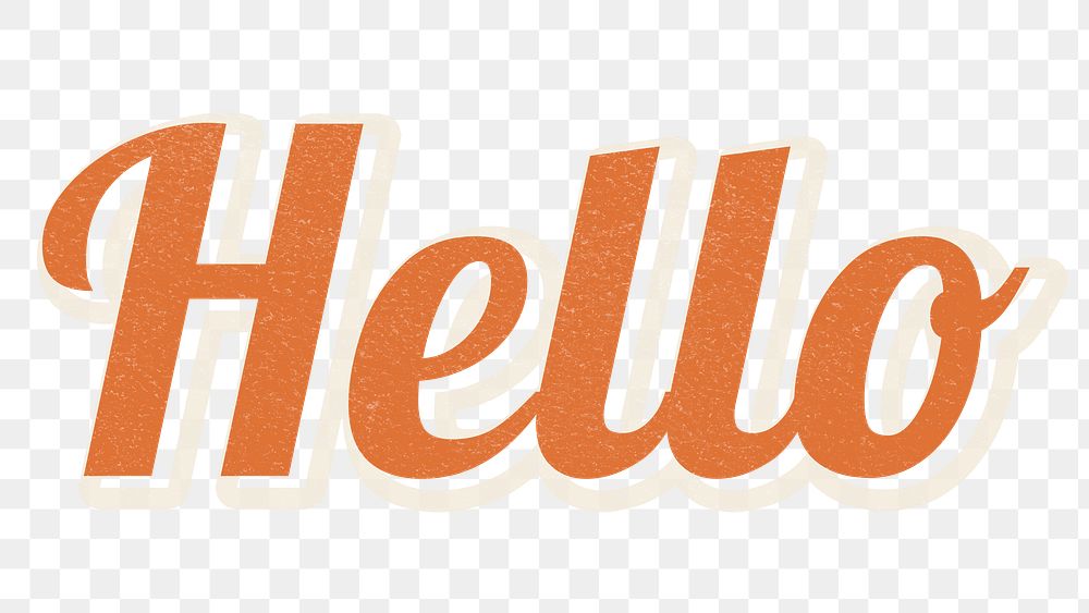 Retro word hello typography design | Free PNG Sticker - rawpixel