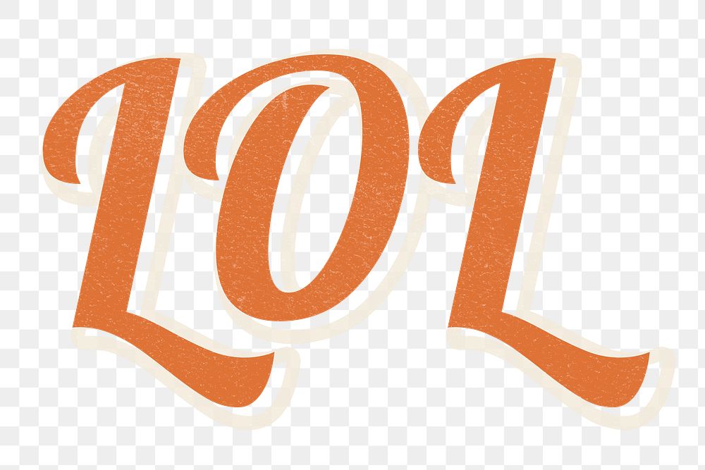 Retro word LOL typography design | Free PNG Sticker - rawpixel