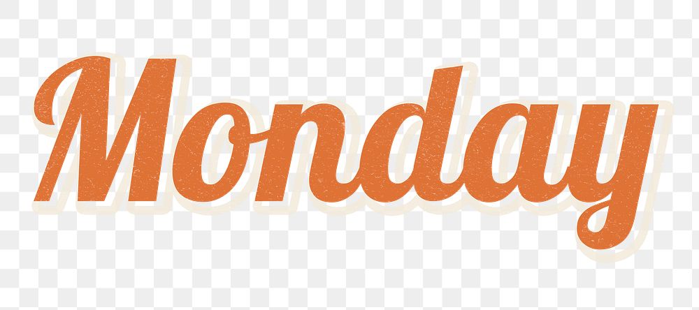 Retro word Monday typography design | Free PNG Sticker - rawpixel