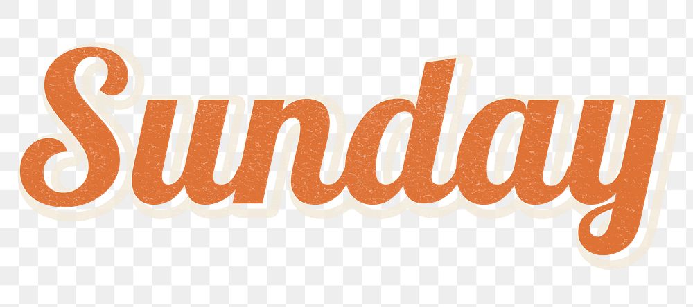 Retro word Sunday typography design | Free PNG Sticker - rawpixel
