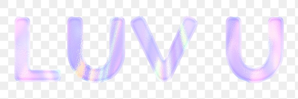 Png LUV U holographic word | Free PNG Sticker - rawpixel