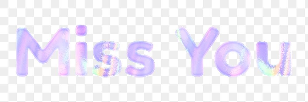 Holographic miss you png word | Free PNG Sticker - rawpixel