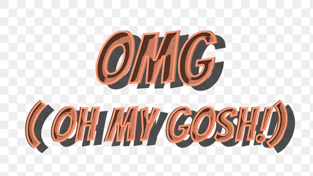 OMG retro style png typography | Free PNG Sticker - rawpixel