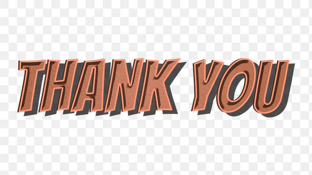 Thank you retro style png | Free PNG Sticker - rawpixel