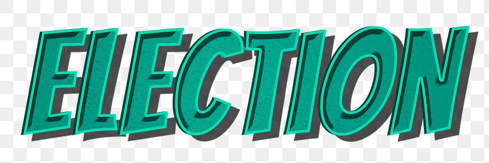 Election png retro cartoon typography | Free PNG Sticker - rawpixel