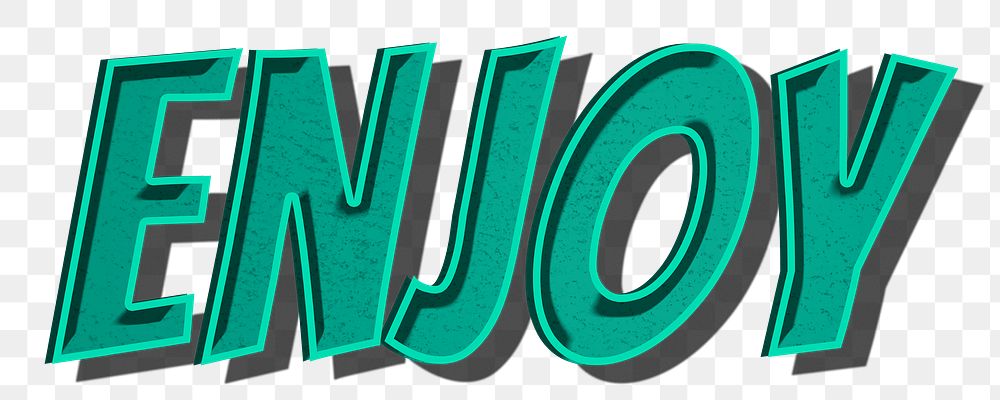 Enjoy png word retro comic | Free PNG Sticker - rawpixel