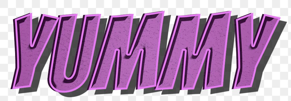 Yummy retro cartoon png typography | Free PNG Sticker - rawpixel