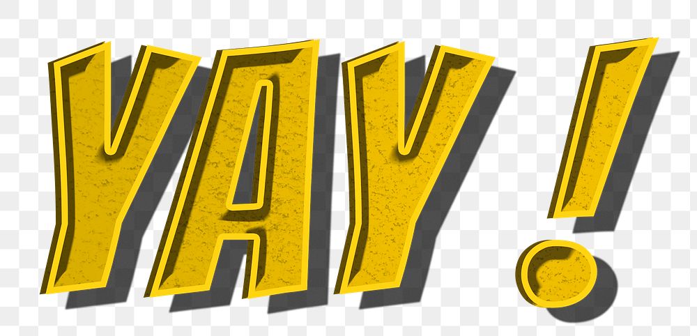 Yay! png cartoon font typography | Free PNG Sticker - rawpixel