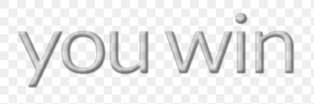 You win emboss text png | Free PNG Sticker - rawpixel