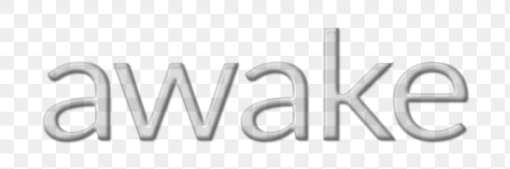 Awake emboss text png typography | Free PNG Sticker - rawpixel