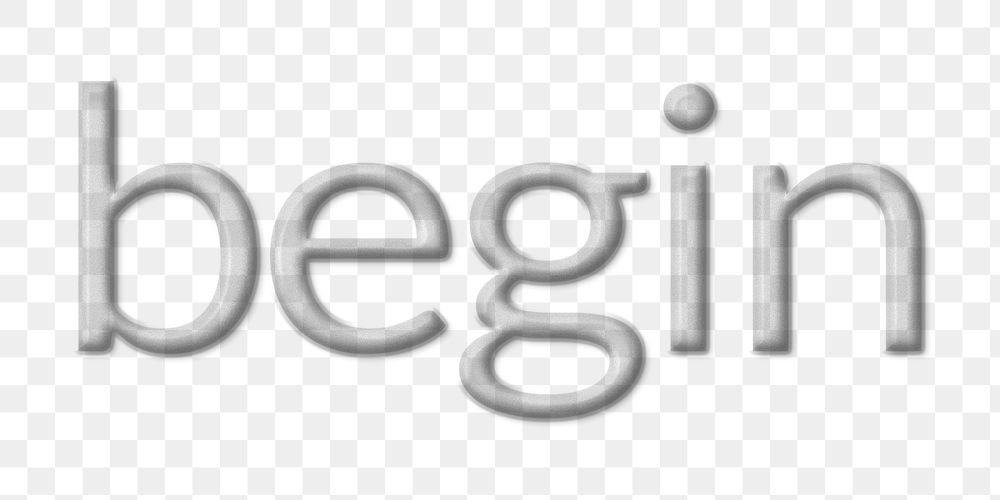 Begin emboss text png typography | Free PNG Sticker - rawpixel