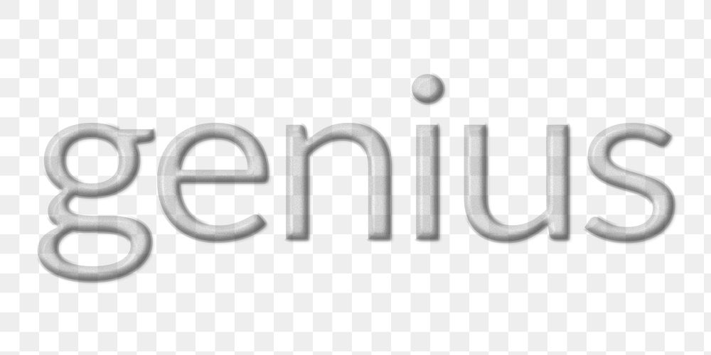 Genius emboss text png typography | Free PNG Sticker - rawpixel